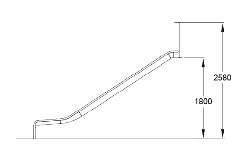 1800H Wide Stainless Steel Slide - Products - Moduplay